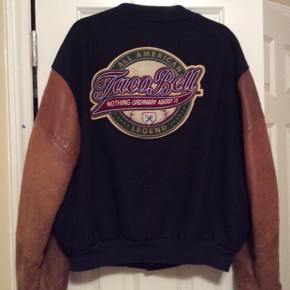 Excelled | Jackets & Coats | Taco Bell Branded Leather Letterman Jacket ...